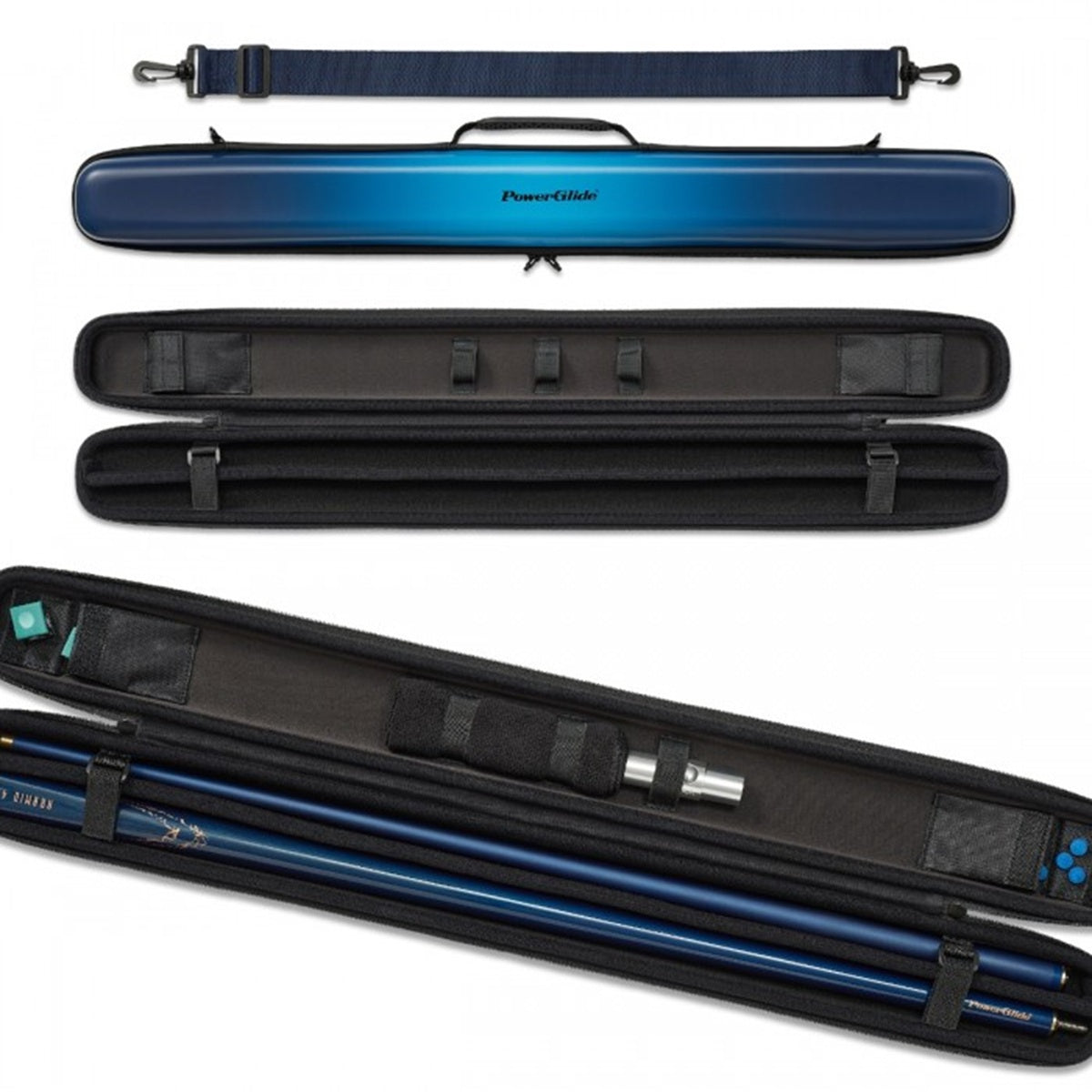 PowerGlide Cue Case Svartur 2 Piece - Blue – Alliance Sports Innovation Ltd